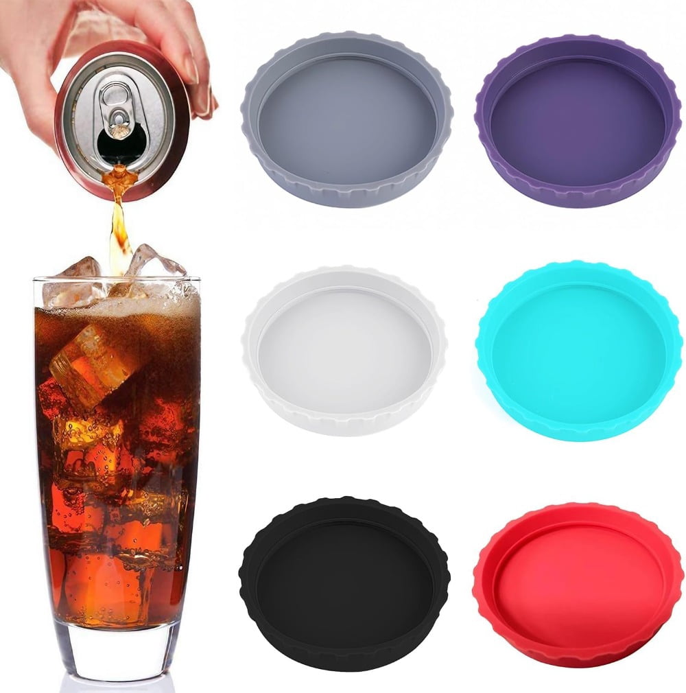 6-Pack Vibrant Silicone Soda Can Lids Set! BPA-Free Reusable Can Covers ...
