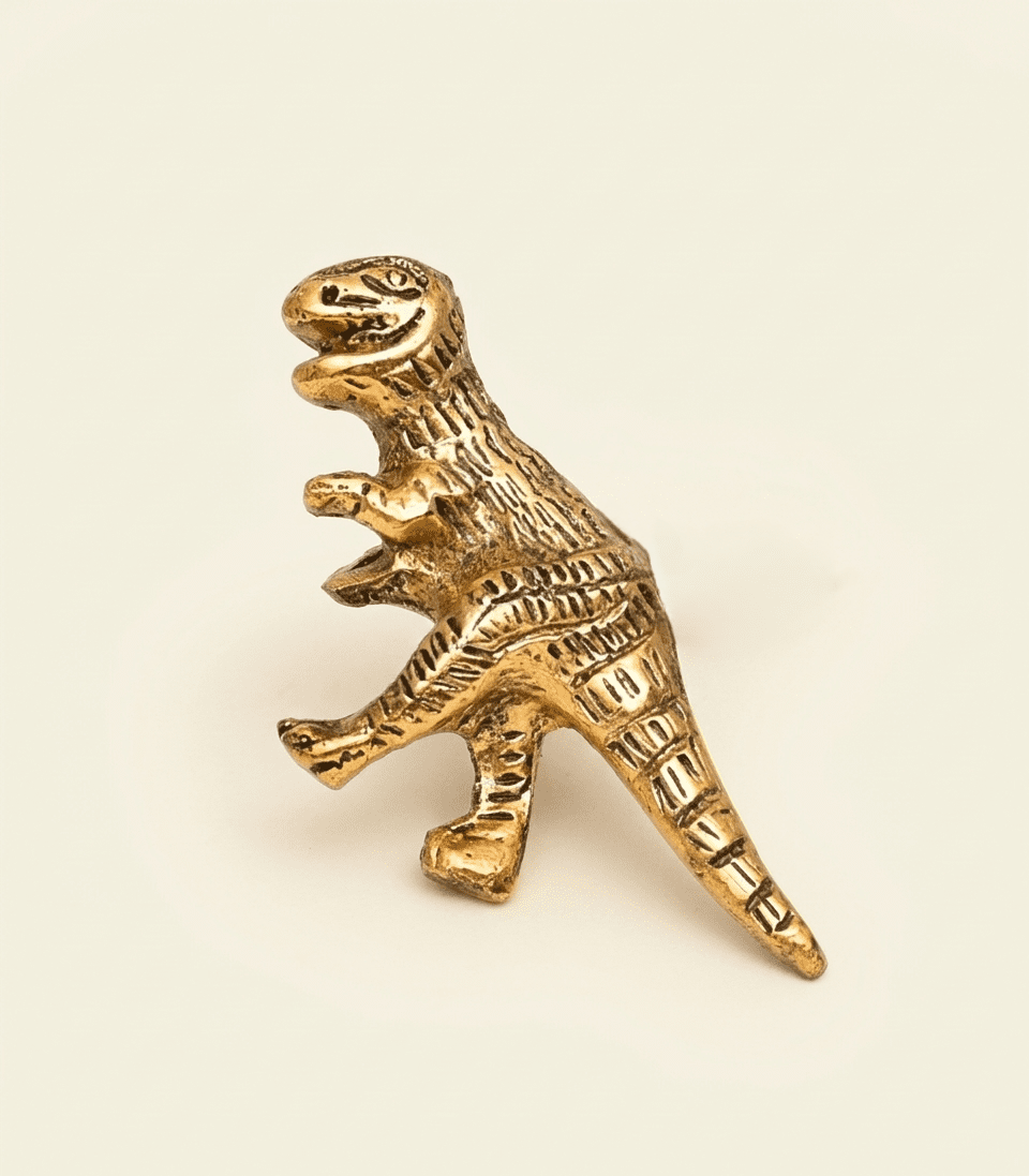 6 Pack Vintage Boho Antique Gold Dinosaur Cabinet Knobs, Rustic T-Rex ...