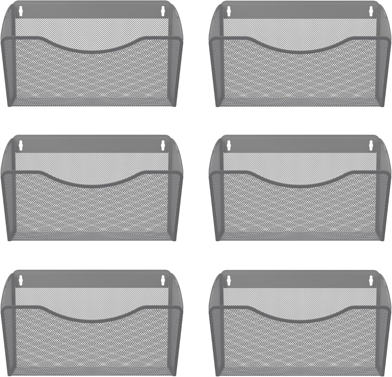 6 Pack Wall File Holder, Single Mesh Hanging File Organizer for A4 ...