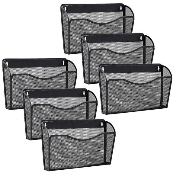 6 Pack Wall File Organizer, Mesh Wall File Pocket Mail Organizer ...