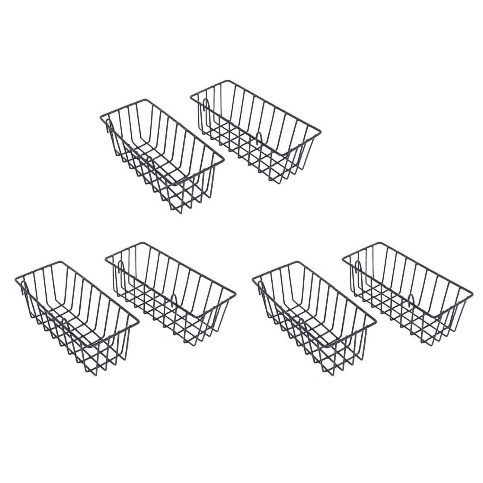 6 Pack Wall Grid Panel Hanging Wire Basket,Grid Wall Storage Basket ...