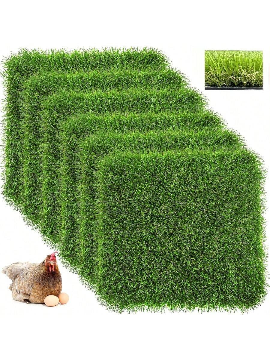 6 Pack Washable Chicken Nesting Box Pads，Artificial Grass for Hens ...
