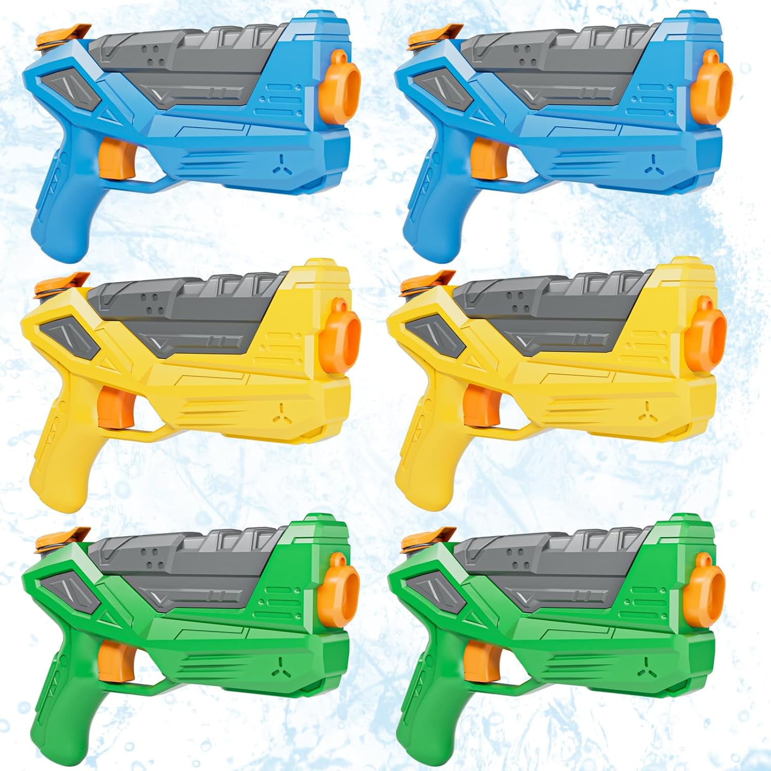6 Pack Water Gun for Kids, Squirt Gun with Trigger, Long Range Water ...