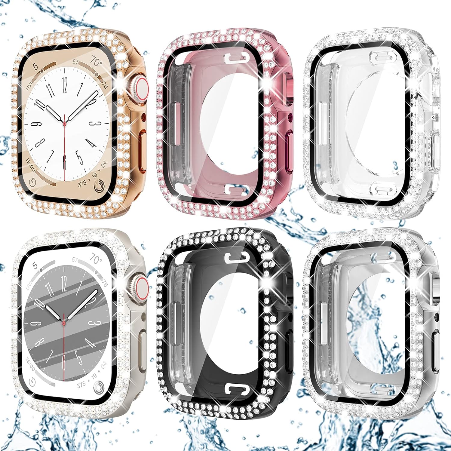 6 Pack Waterproof Case for Apple Watch Series 9 8 7 41mm Screen ...