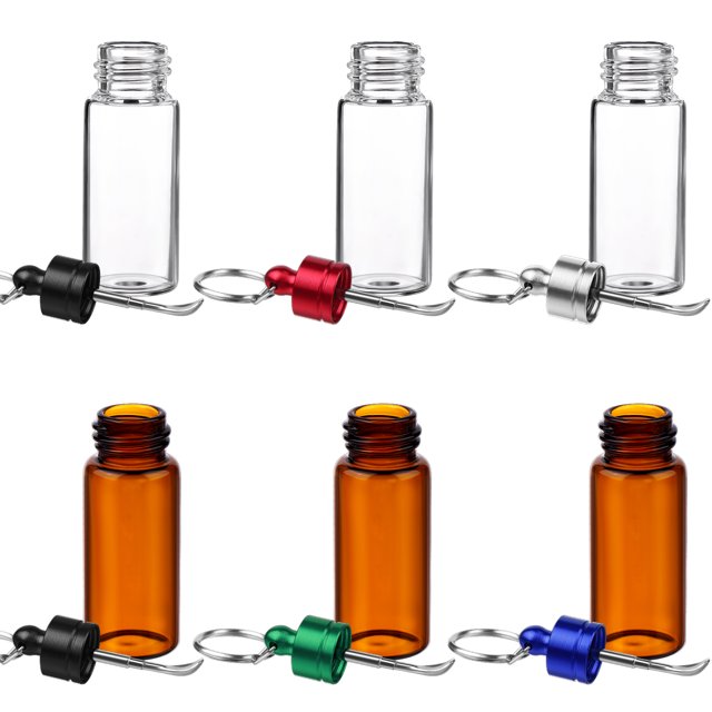 6 Pack Waterproof Glass Transparent Storage Bottle Brown Bottle With ...