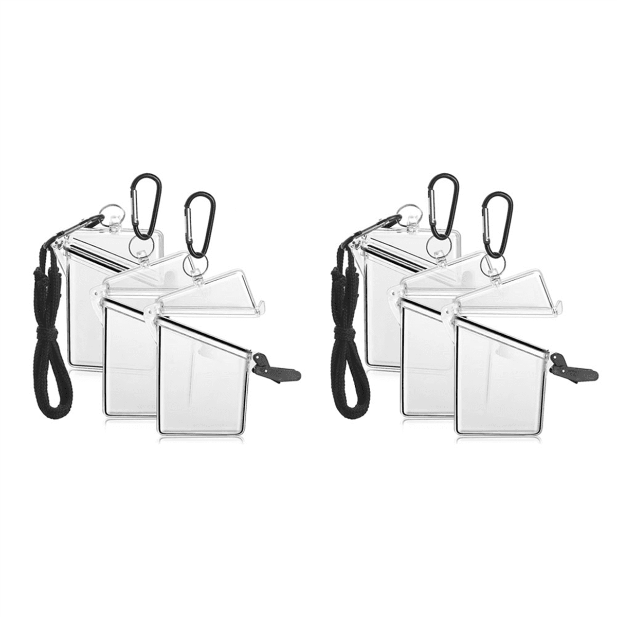 6 Pack Waterproof Id Card Badge Holder Case with Lanyard,Clear ...