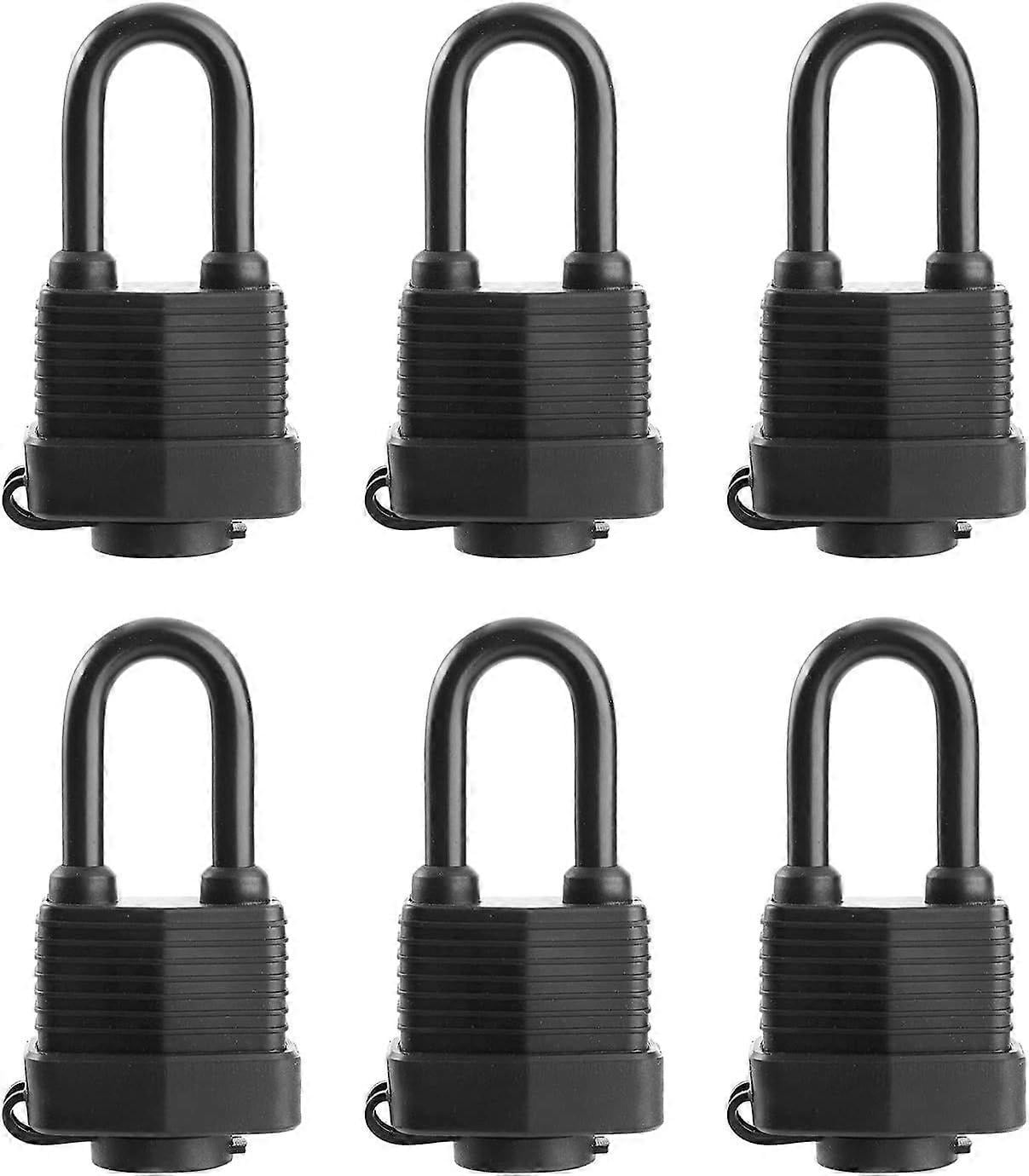 6 Pack Waterproof Padlocks Keyed Alike - Heavy Duty Laminated Steel ...
