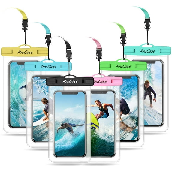 6 Pack Waterproof Phone Pouch Dry Bag Underwater Case for iPhone 16 15 ...