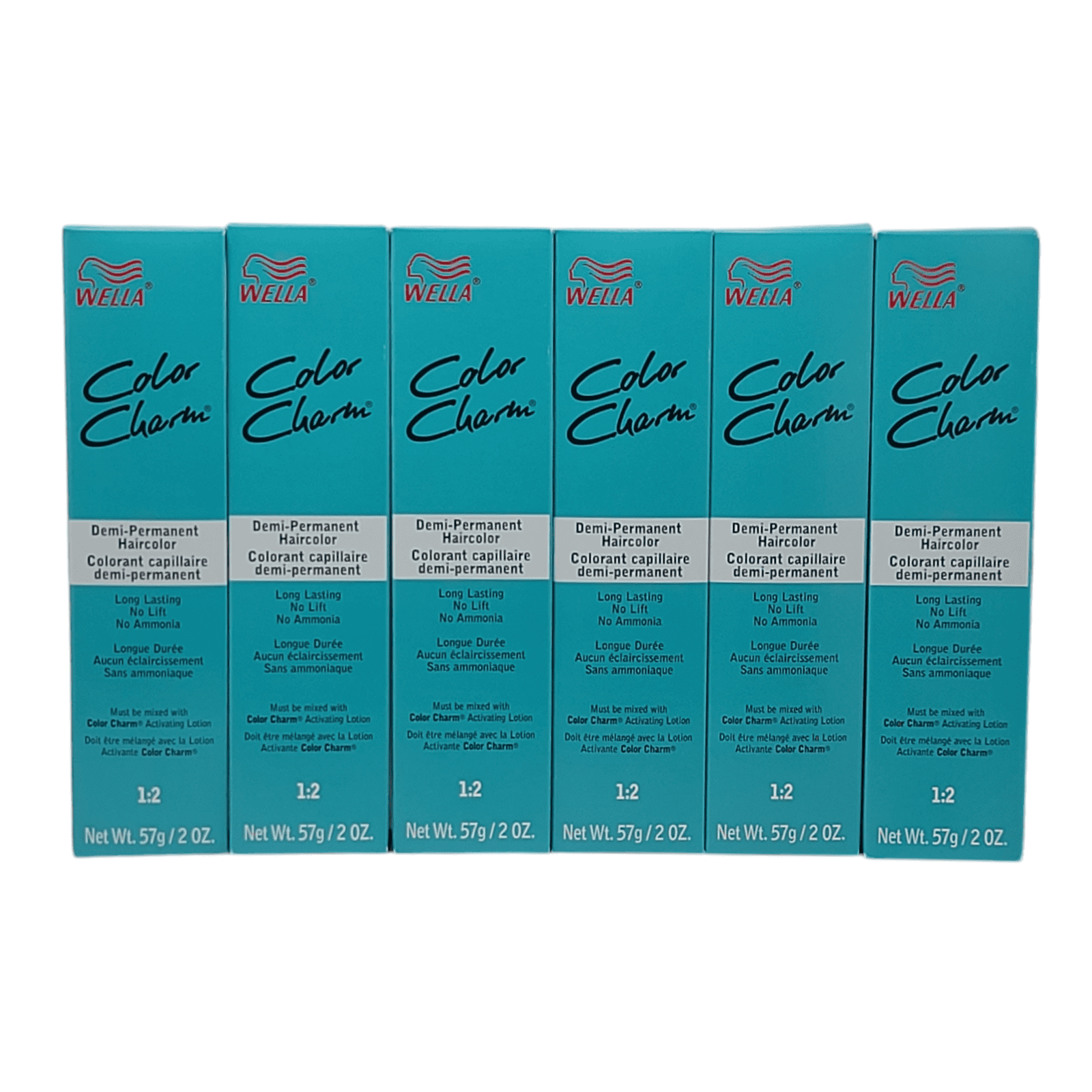 6 Pack Wella Color Charm Permanent Gel Hair Color 6RV 6/45 Fiery Red ...