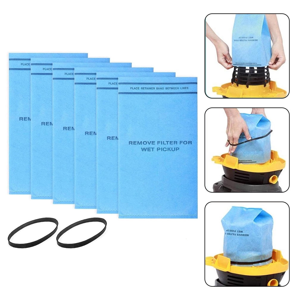 6 Pack Wet Dry Filter Bags Compatible for WORKSHOP WS01025F2, for ...