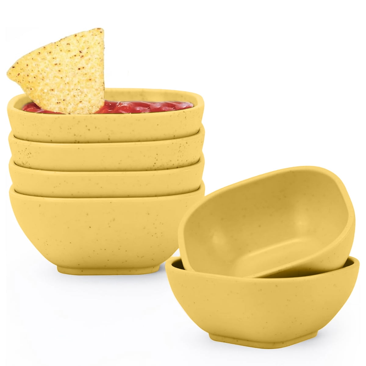 6 Pack Wheat Straw Soy Sauce Dishes,Small Dessert Bowls, Unbreakable ...