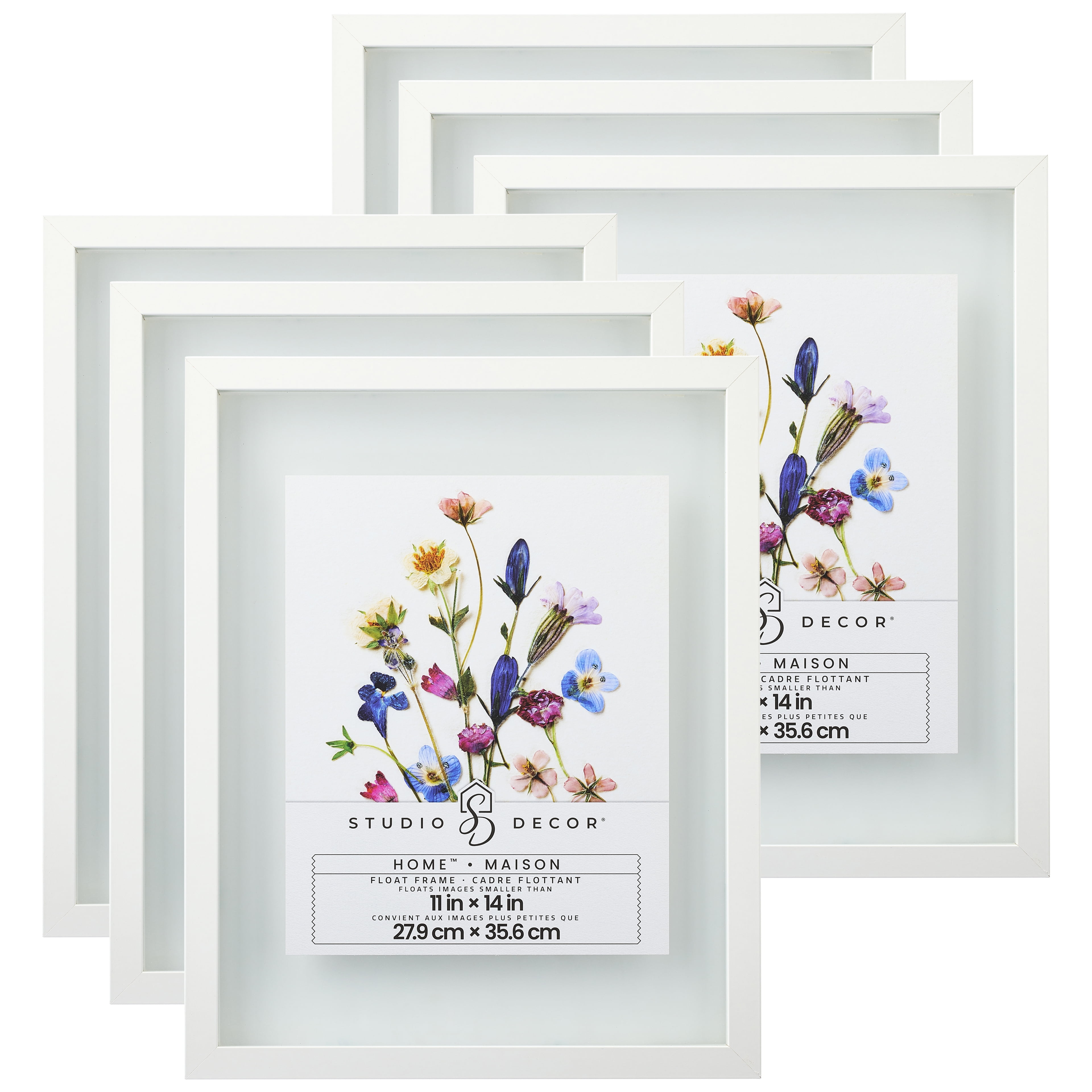 6 Pack: White 11" x 14" Float Frame by Studio Décor® - Walmart.com