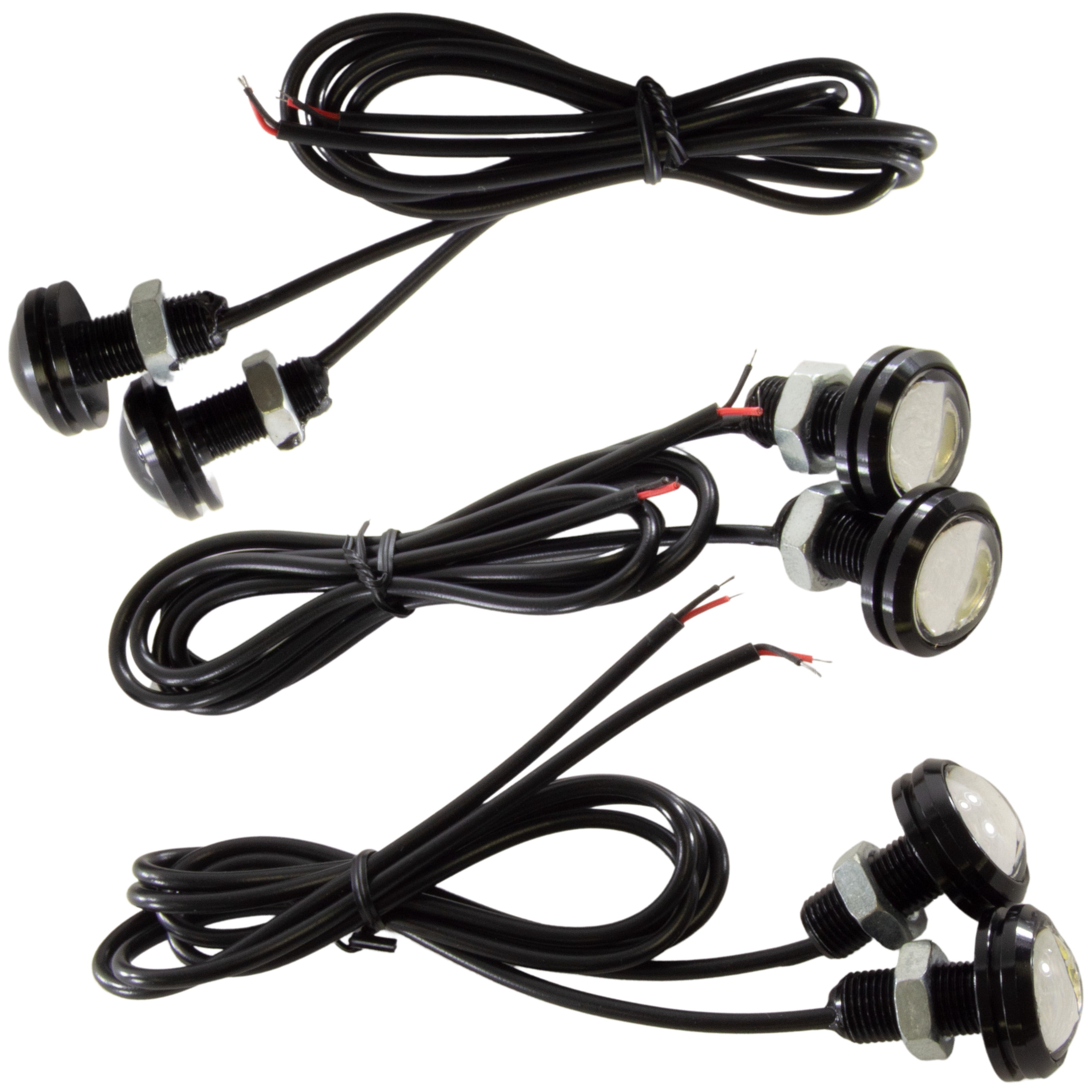 6 Pack White 3W LED Eagle Eye Bumper DRL/Fog Light Motorcycle Lights ...