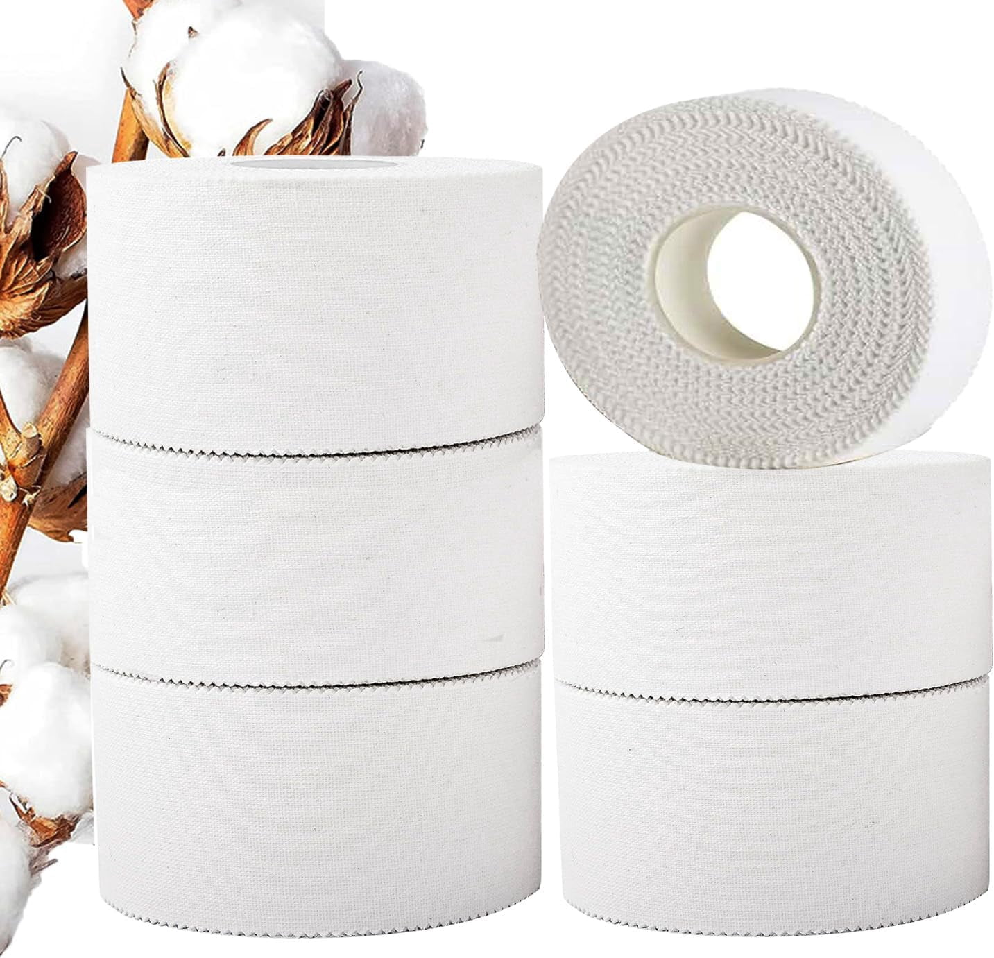 (6 Pack) White Athletic Sports Tape Very Strong Easy Tear No Sticky ...