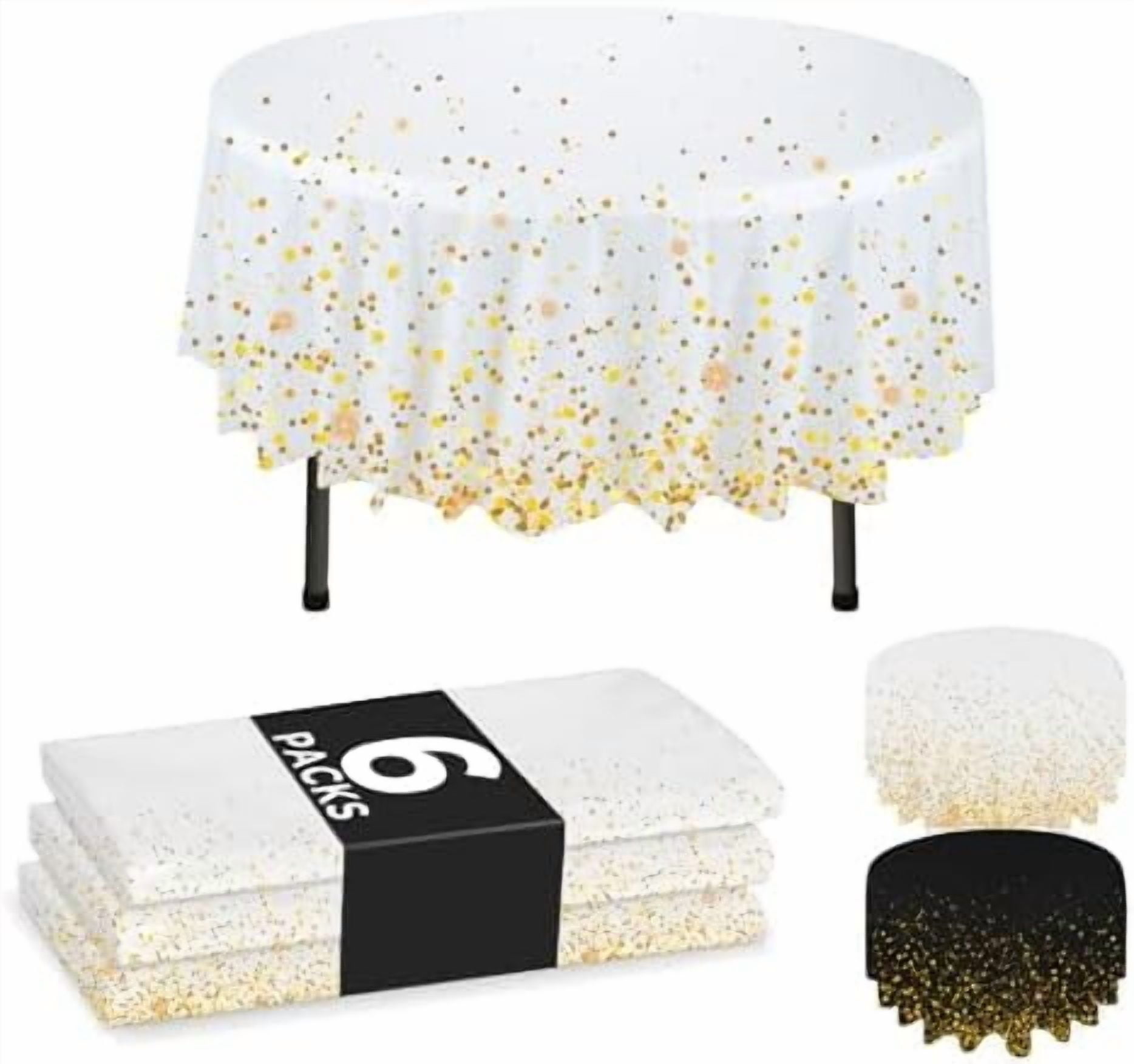 6-Pack White Disposable Plastic Tablecloths, 84" Plastic Table Cloth ...