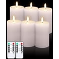 6 Pack White Flameless Candles Set with Remote and Timer Flickering ...