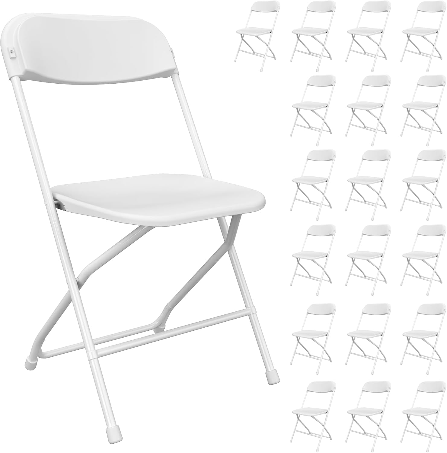 6 Pack White Folding Chairs, Portable Party Chairs, Plastic Folding ...