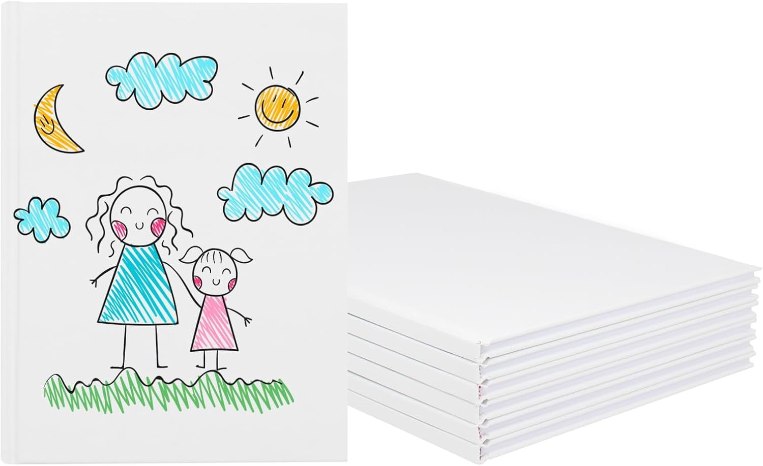 6 Pack White Hardcover Blank Book 6x8 inch, Hardcover Blank Book for ...