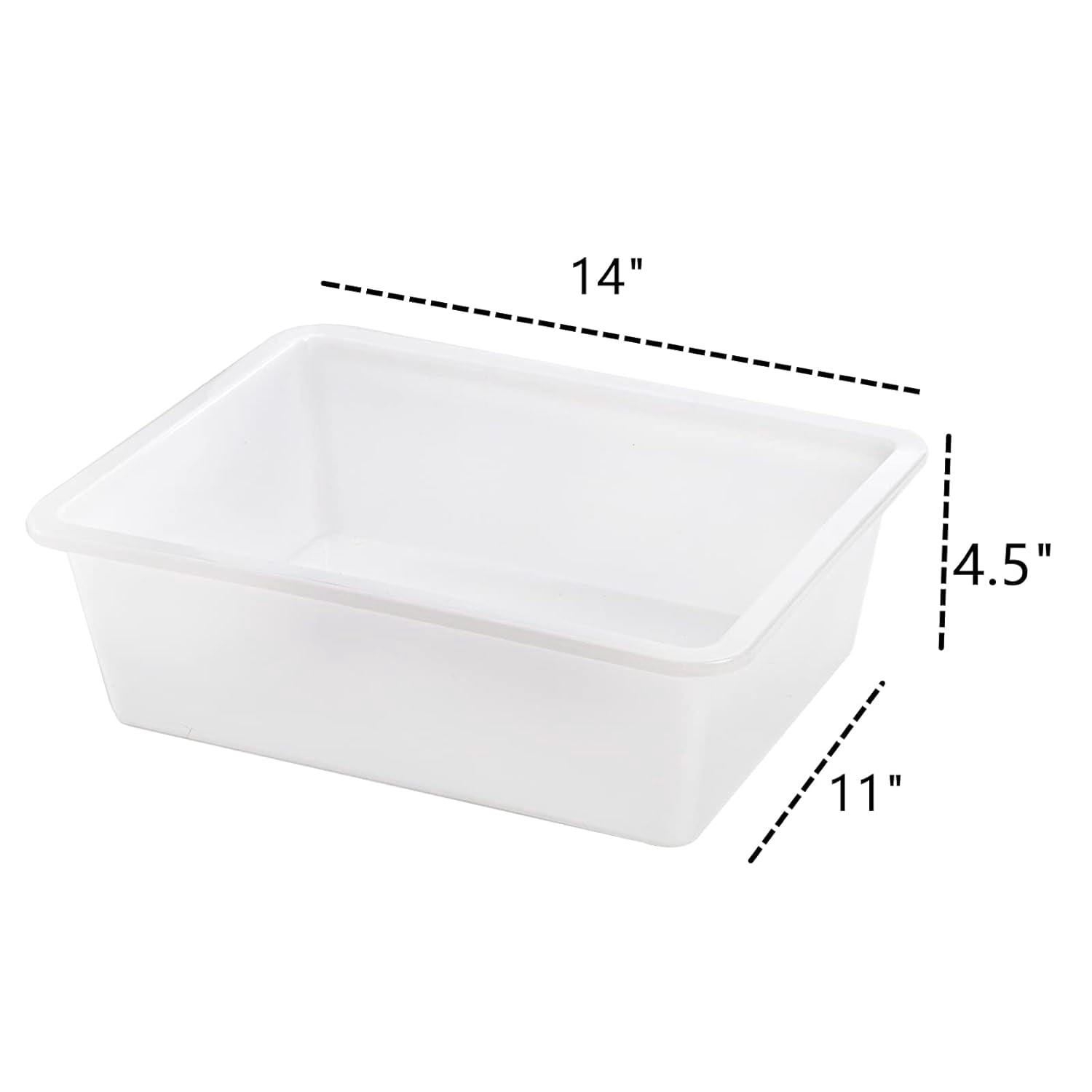 6 Pack White Plastic Bus Tubs, 9L Dish Pan Basin for Kitchen, Storage ...