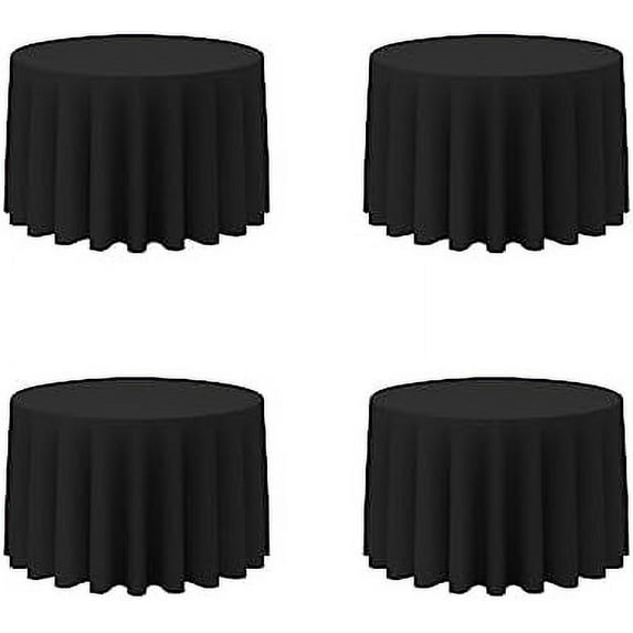 6 Pack White Round Tablecloths 90 Inch - Circle Bulk Linen Polyester ...