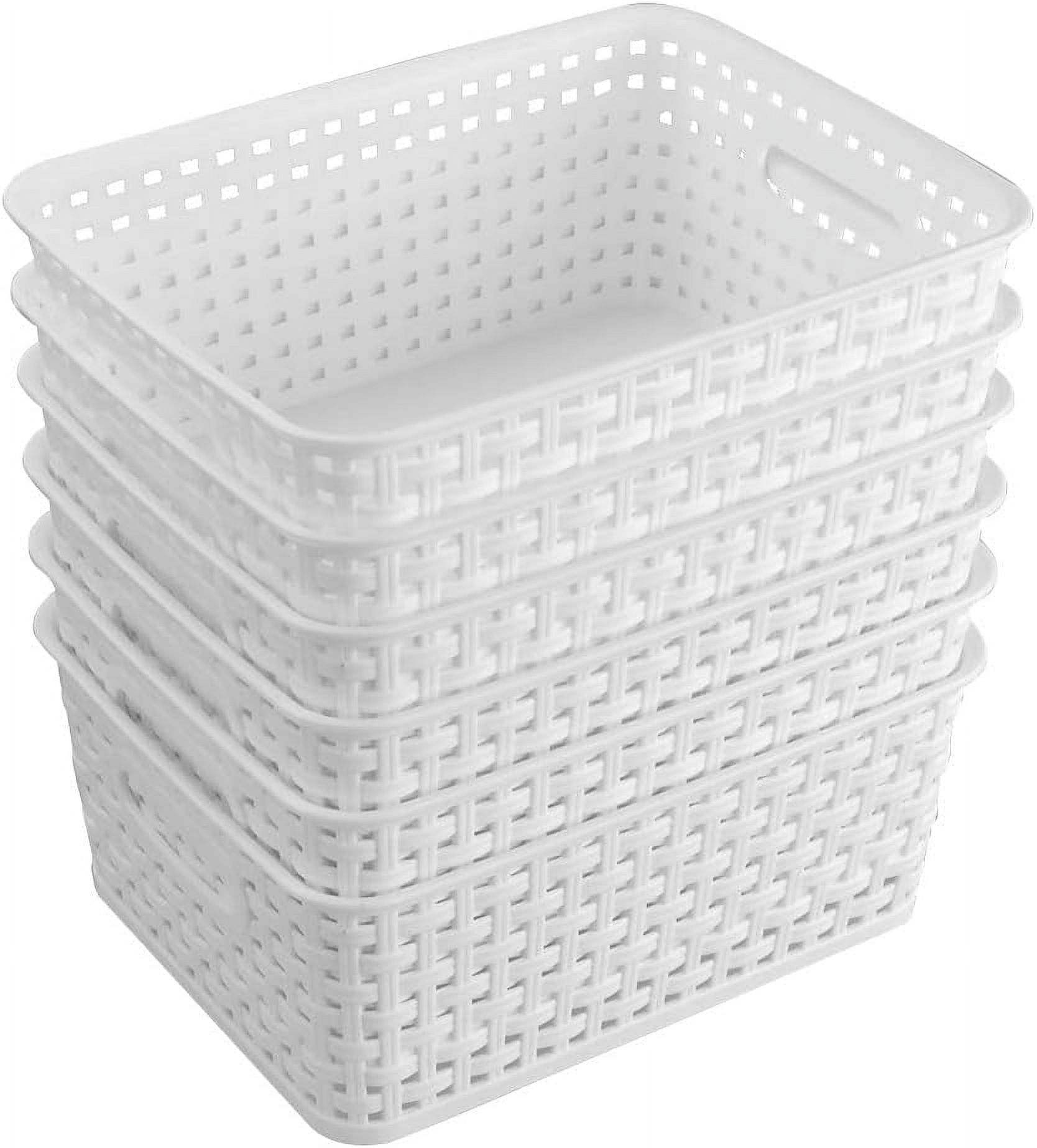 6-Pack Small Weave Basket Bins, Plastic Basket for Storage - Walmart.com
