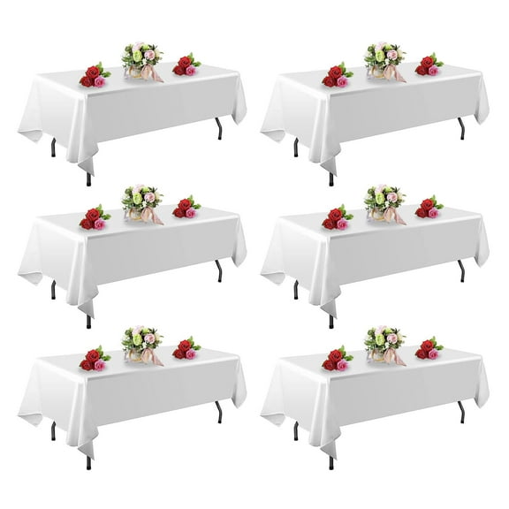 2PCS Ivory Table Cloth for Rectangle Table - 60 x 84 Inch Tablecloths ...