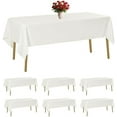 6 Pack White Tablecloth 60 x 120 Inch Table Cloth for 8 Foot Rectangle ...