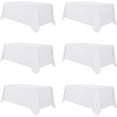 6 Pack White Tablecloth 90 x 156 Inch - Rectangle Table Cloth for 8 ...