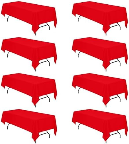 6 Pack White Tablecloths for 6 Foot Rectangle Tables 60 x 102 Inch ...