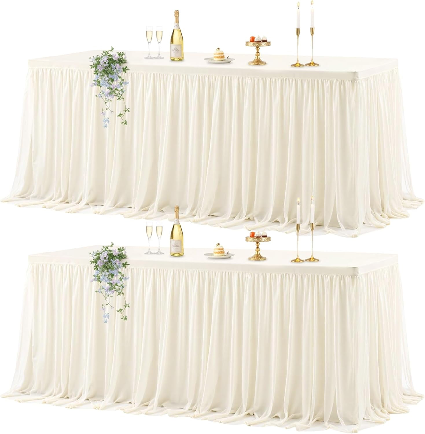 Tulle Tablecloth for Foot Rectangle Tables Wrinkle Stretch Fitted Table ...
