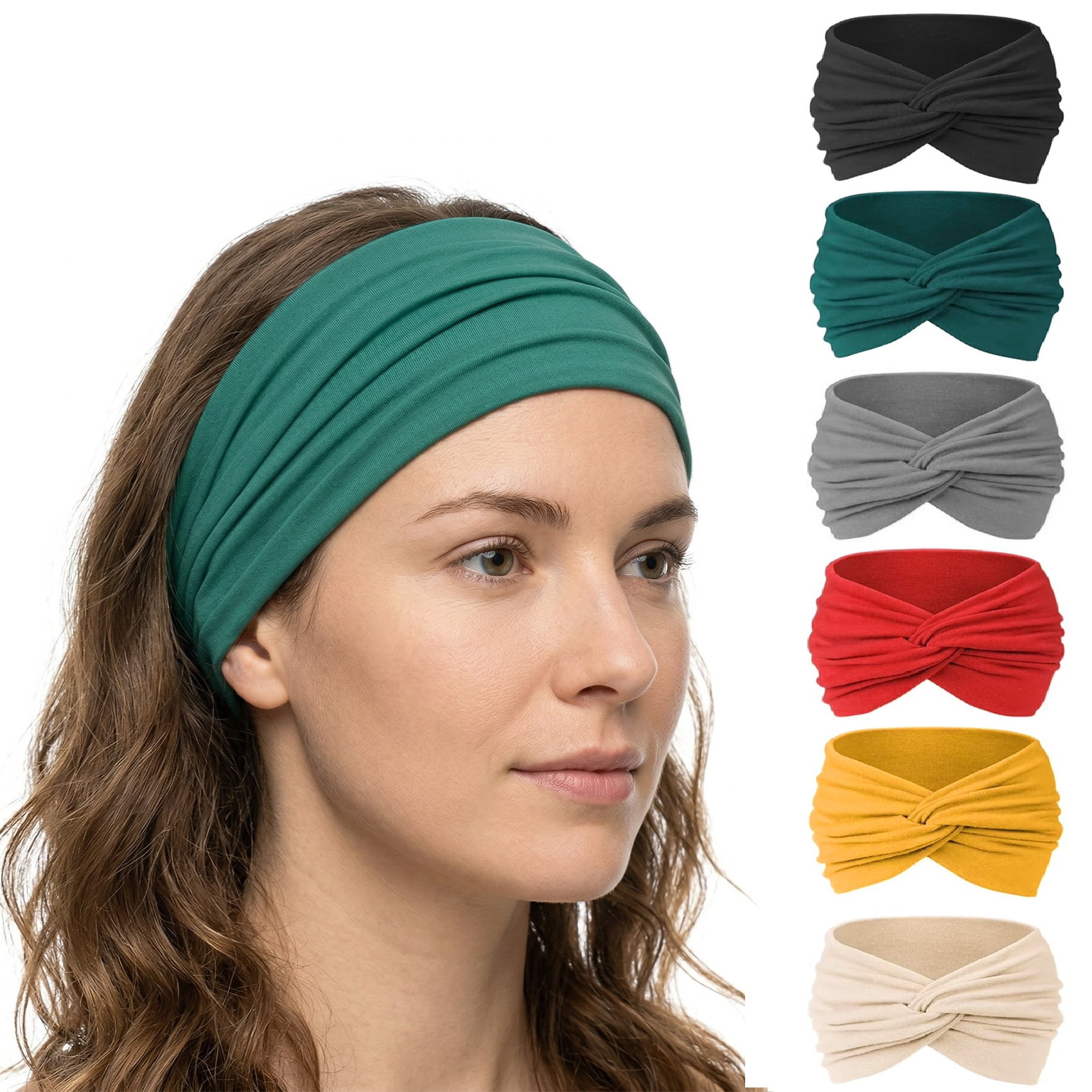 6 Pcs Wide Headbands for Women, Non Slip Cute Zig Zag Headband ...