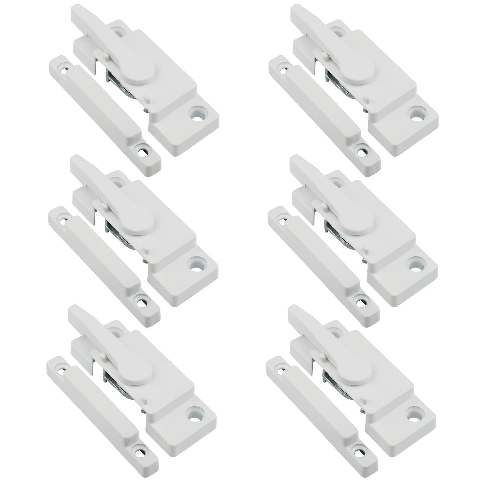 6 Pack Window Sash Locks,Window Latch Cam Action White Window Locks for ...