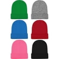 6 Pack Winter Beanies Knit Stretchy Beanies Caps for Boys and Girls ...
