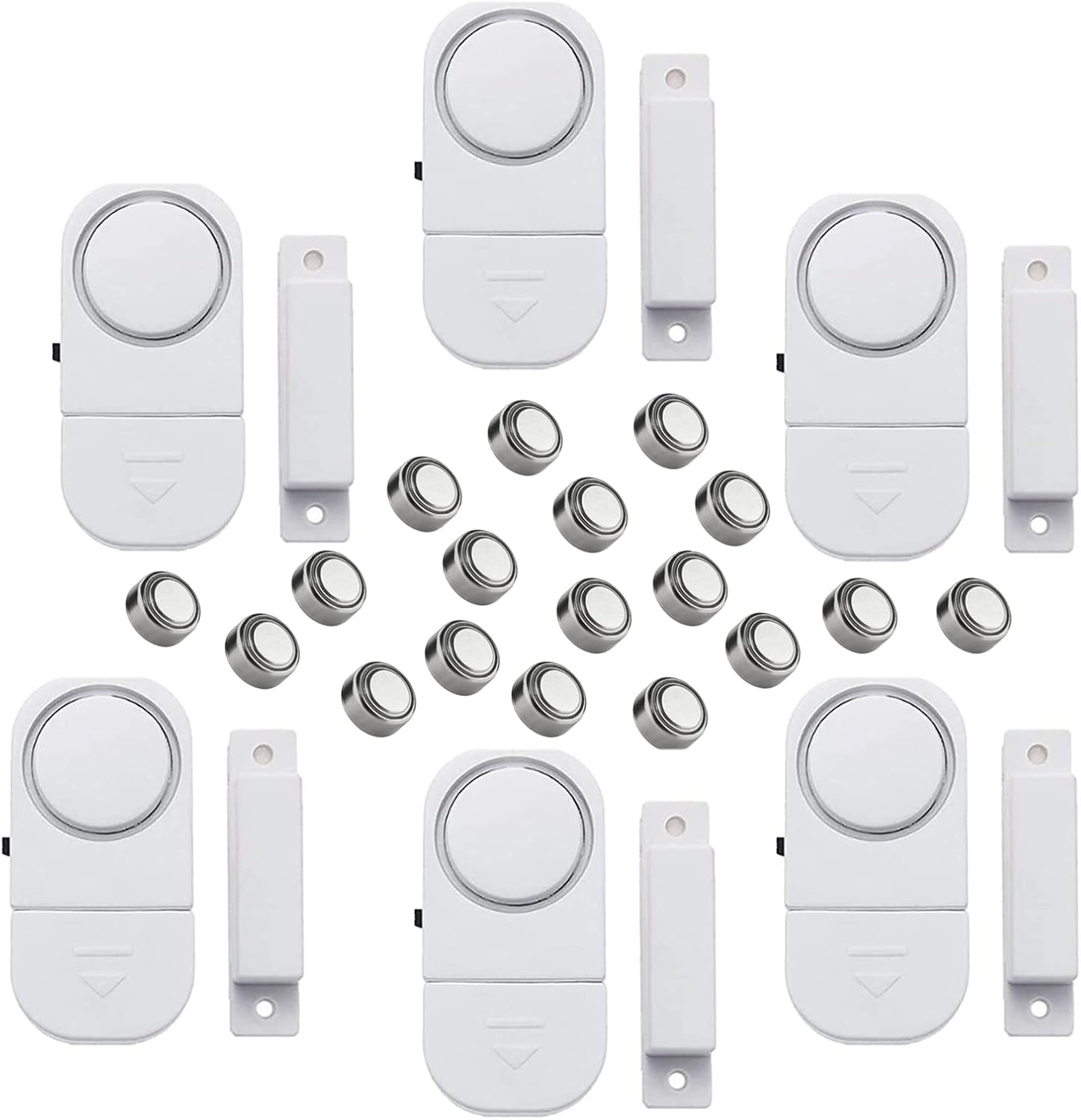 6 Pack Wireless Security Window/Door Alarm, Magnetic Sensor Door Window ...
