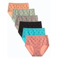 6-Pack Women's Plus Size Underwear, Stretch Cotton Fabric Heart Pattern ...