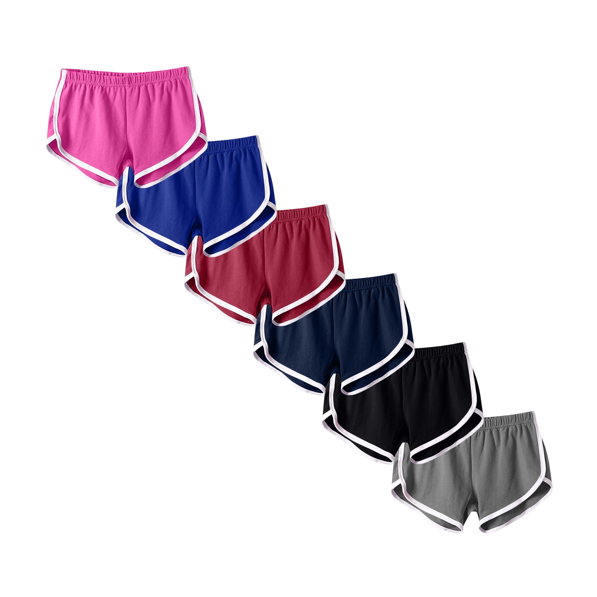 6 Pack Women's Retro Vintage High Waist Side Striped Booty Shorts ...