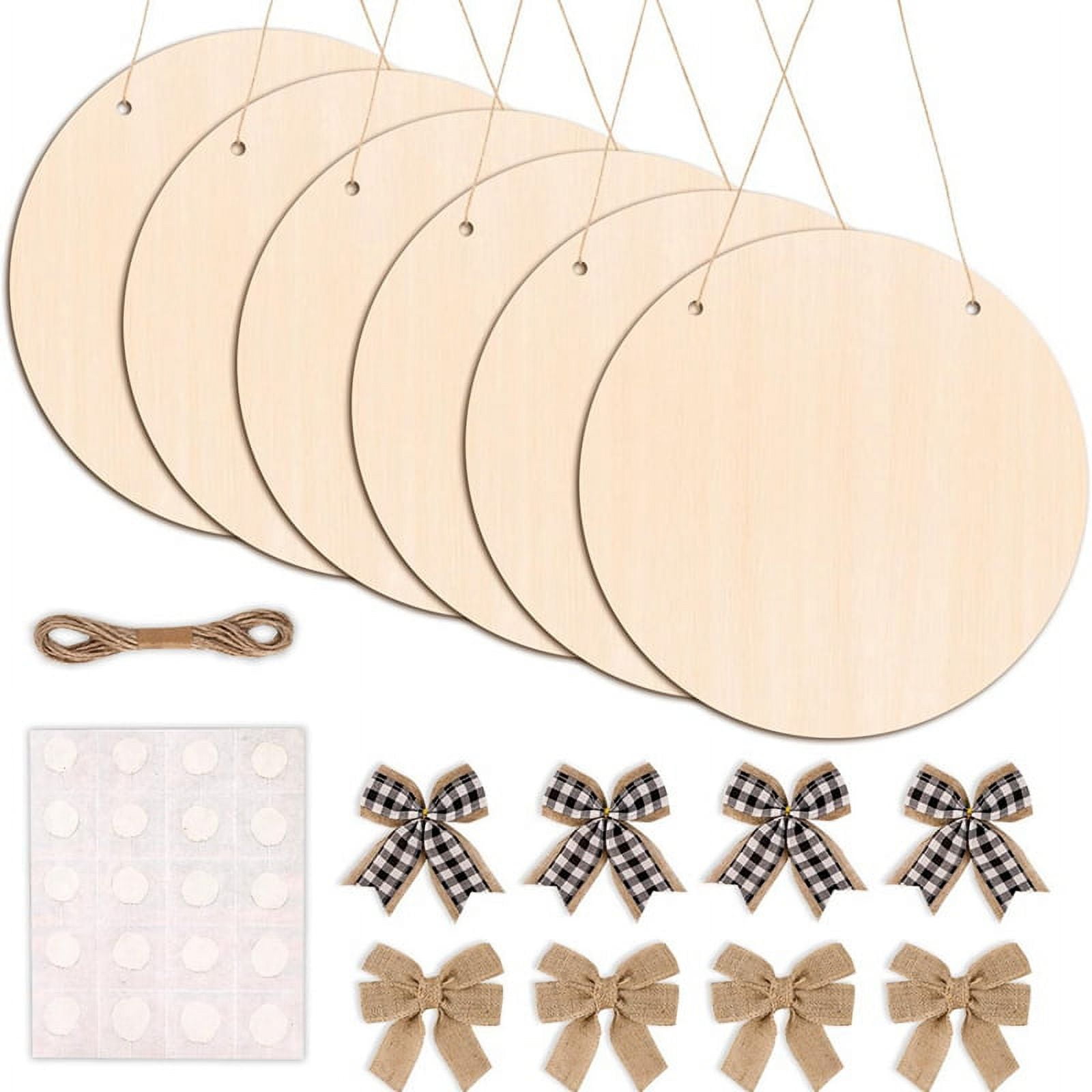 6 Pack Wood Circles for Crafts 12 Inch Unfinished Slices Blank Wooden ...