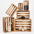 6 Pack Wooden Crates for Display – Large Rustic Storage Boxes ...