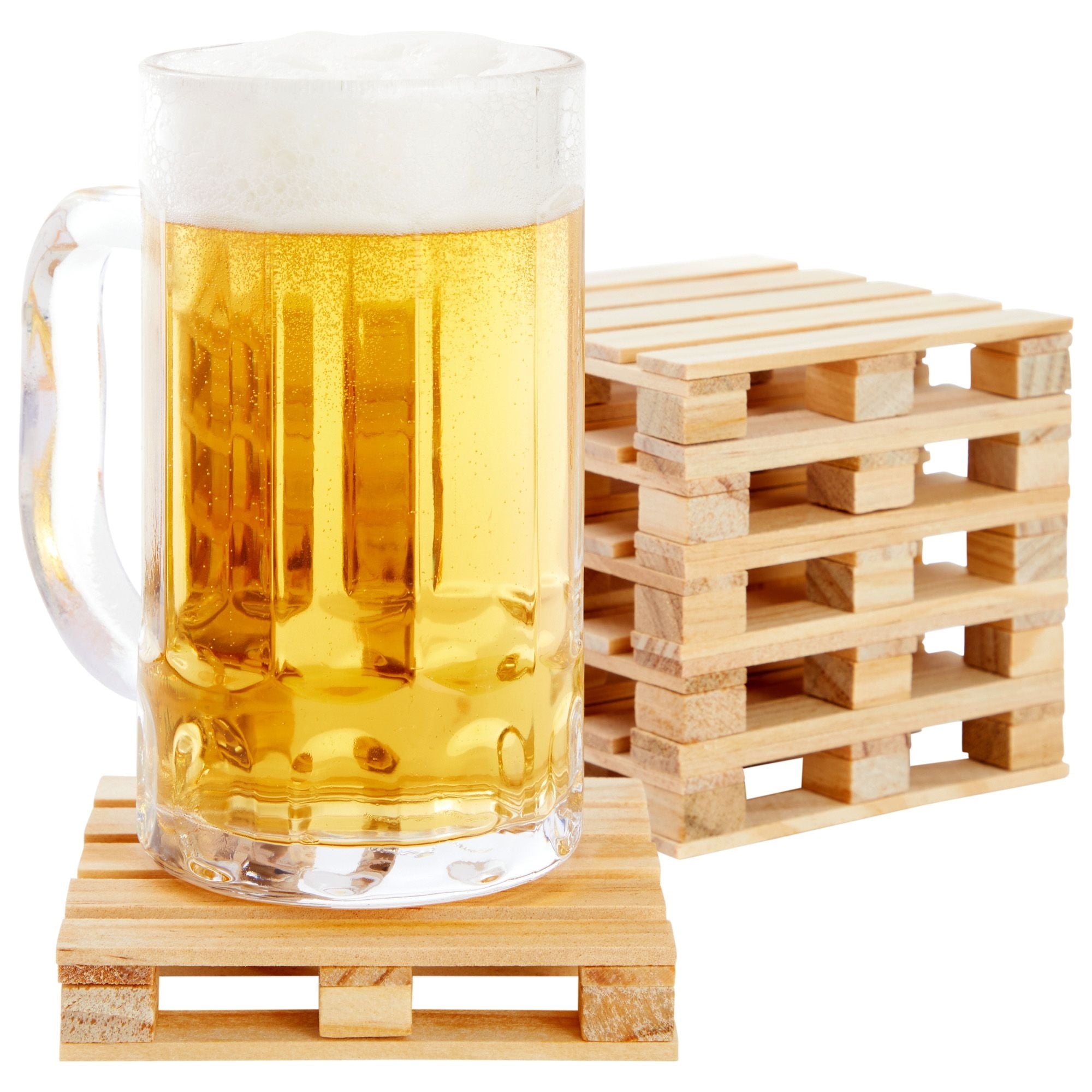 6 Pack Wooden Mini Pallet Coasters, Square, Wood Beer Coasters, Gifts ...