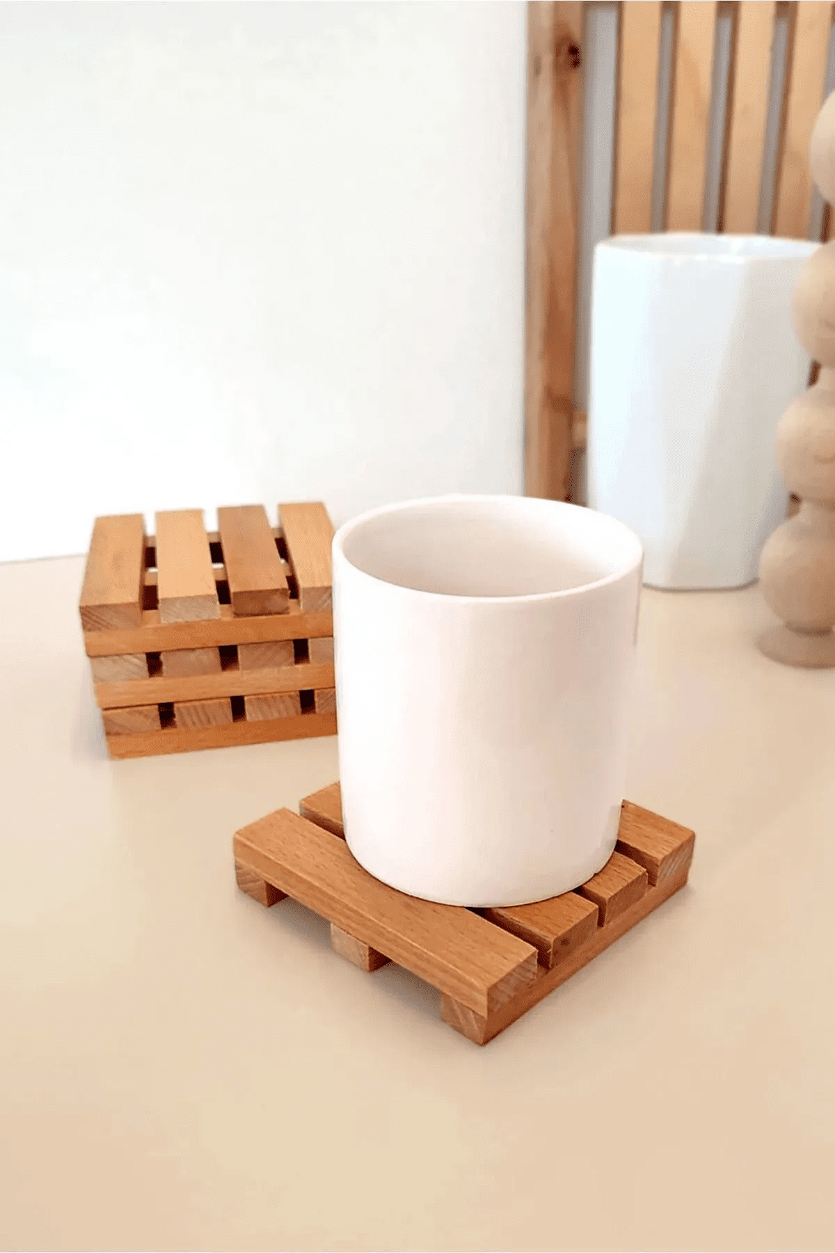 6 Pack Wooden Mini Pallet Coasters, Square, Wood Beer Coasters, Gifts ...