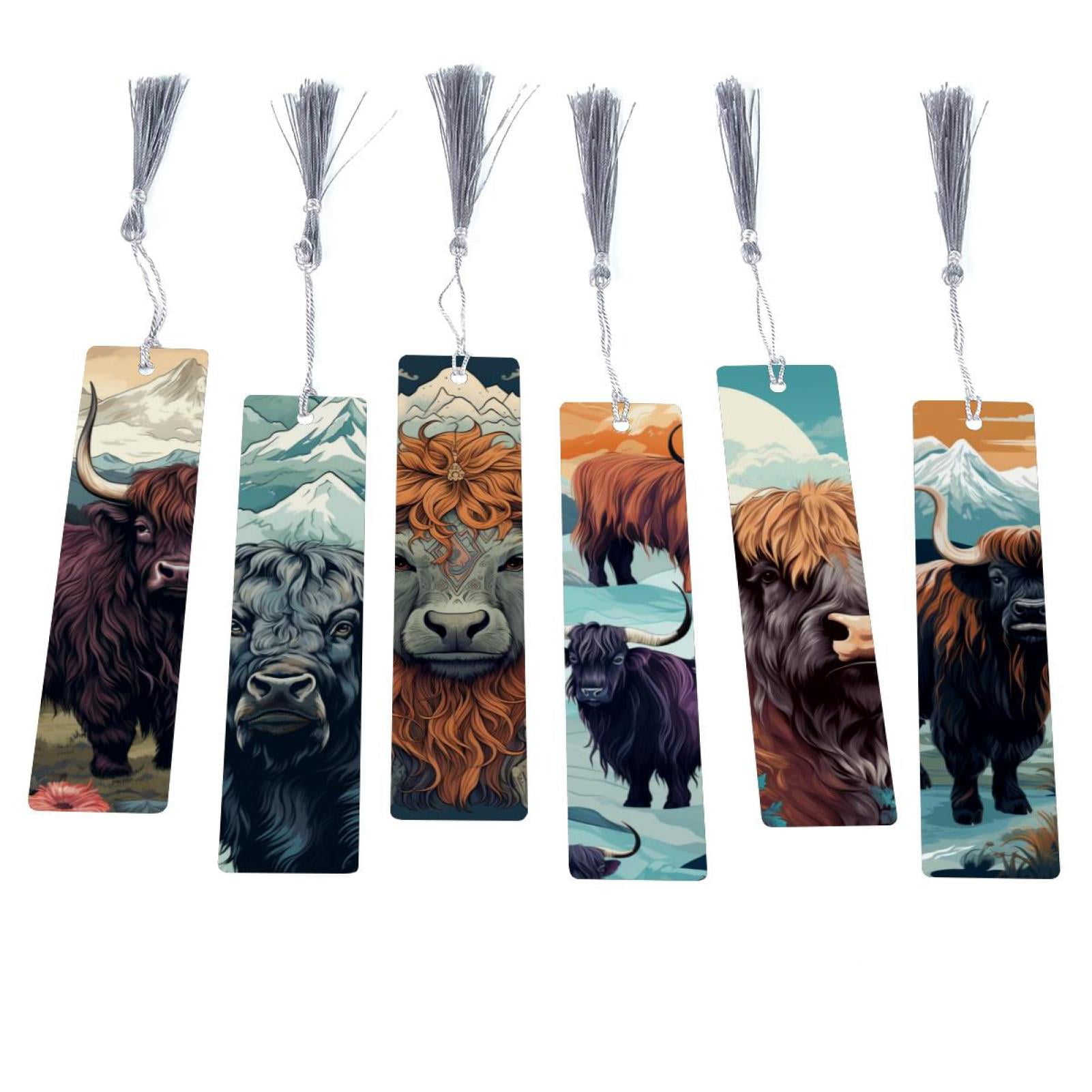 6 Pack Yak Bookmarks with Tassels for Kids School Supplies, Book Fairs ...