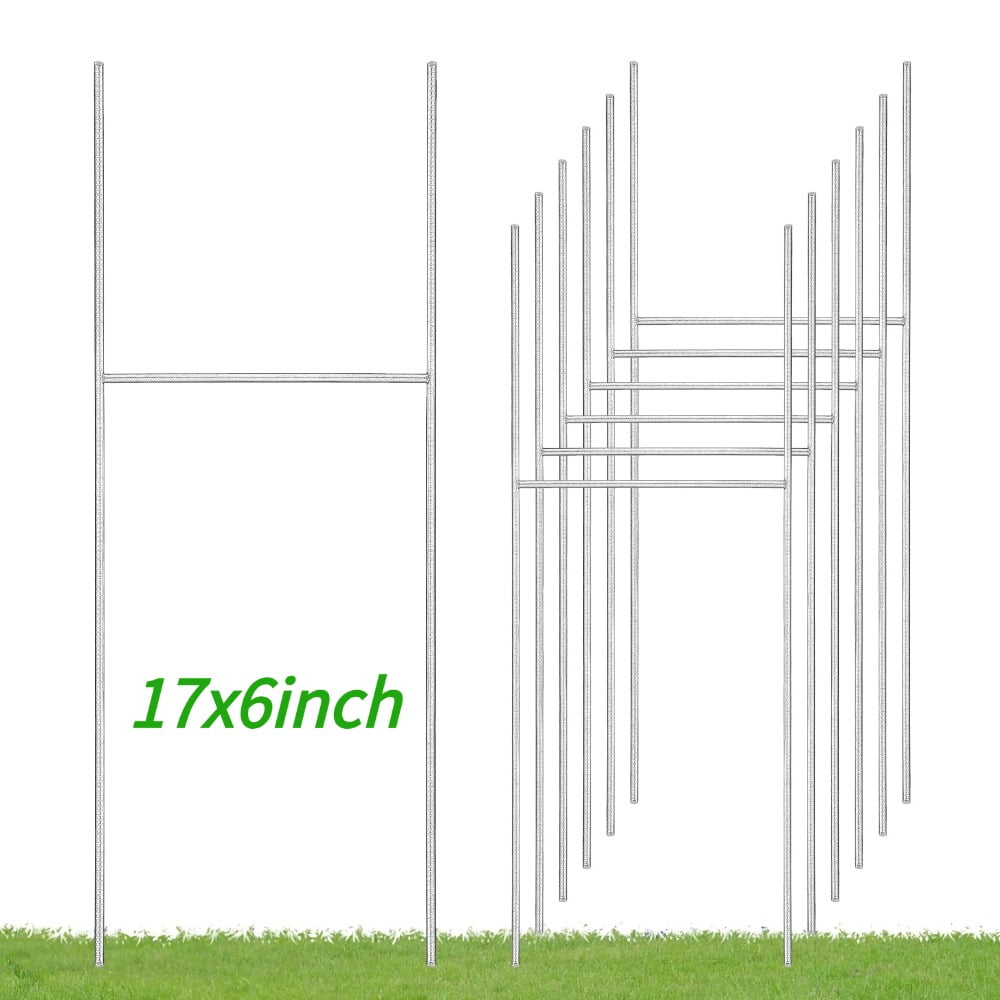 6 Pack Yard Sign Holder Stand, 17x6 Inch Metal H-Frame Ground Stakes ...