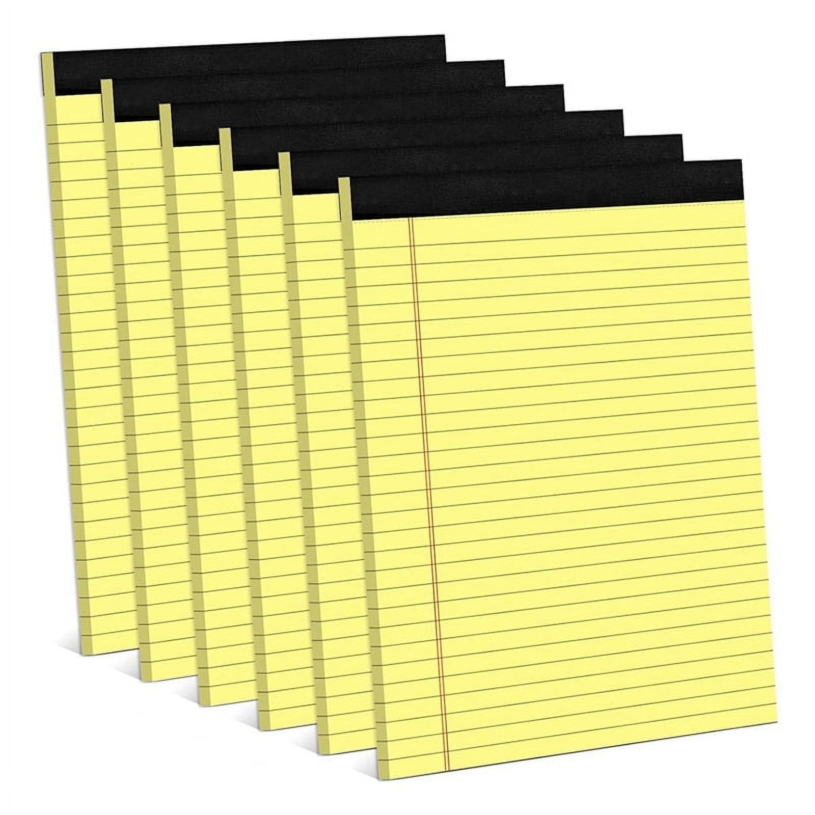 6 Pack Yellow Note Pads 8.5 x 11.75Inch Narrow Ruled Lined Writing ...