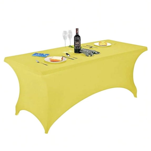 6-Pack Yellow Spandex Table Covers 72x30 Inch Fitted Rectangular ...