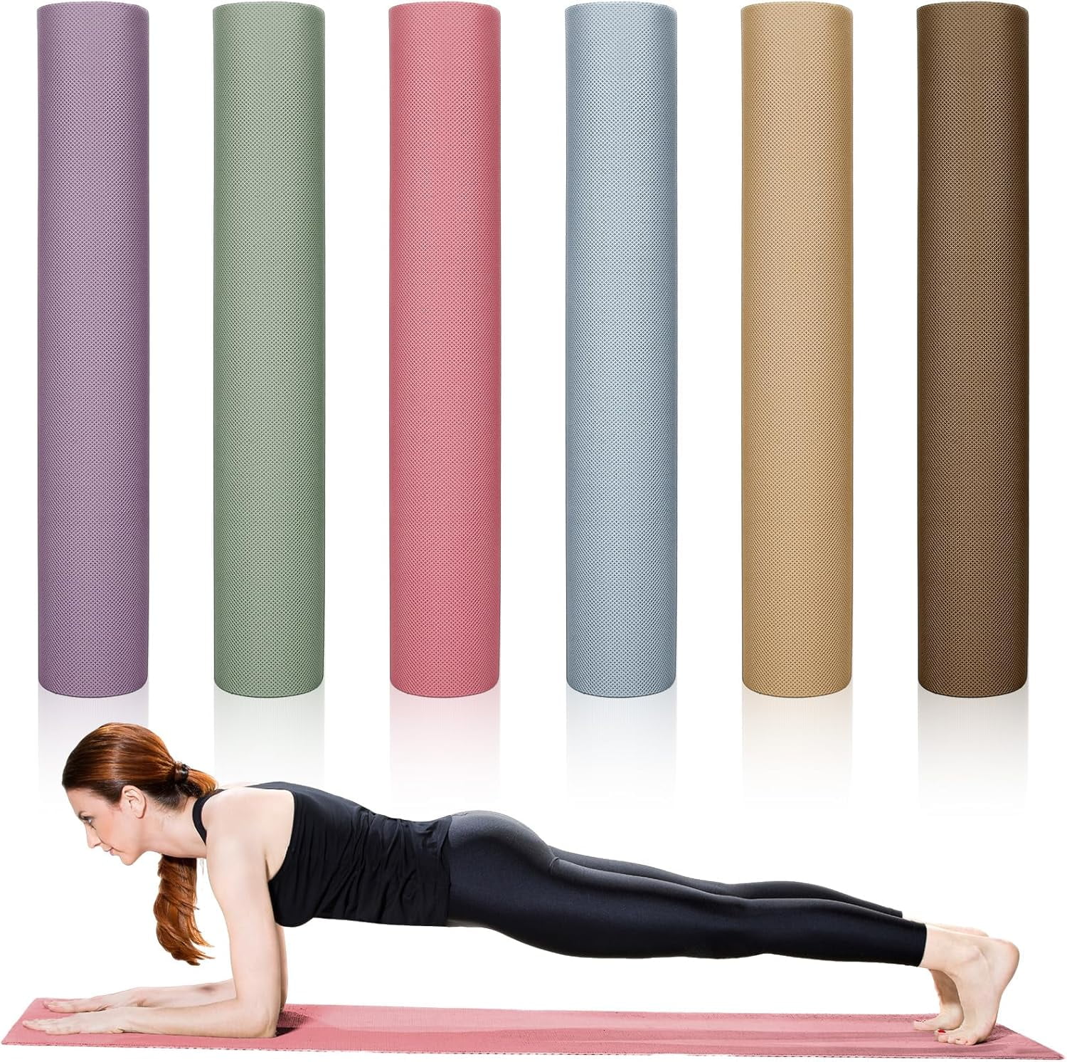 6 Pack Yoga Mats Bulk 68 x 24 Inches Non Slip Exercise Yoga Mat 4 mm ...