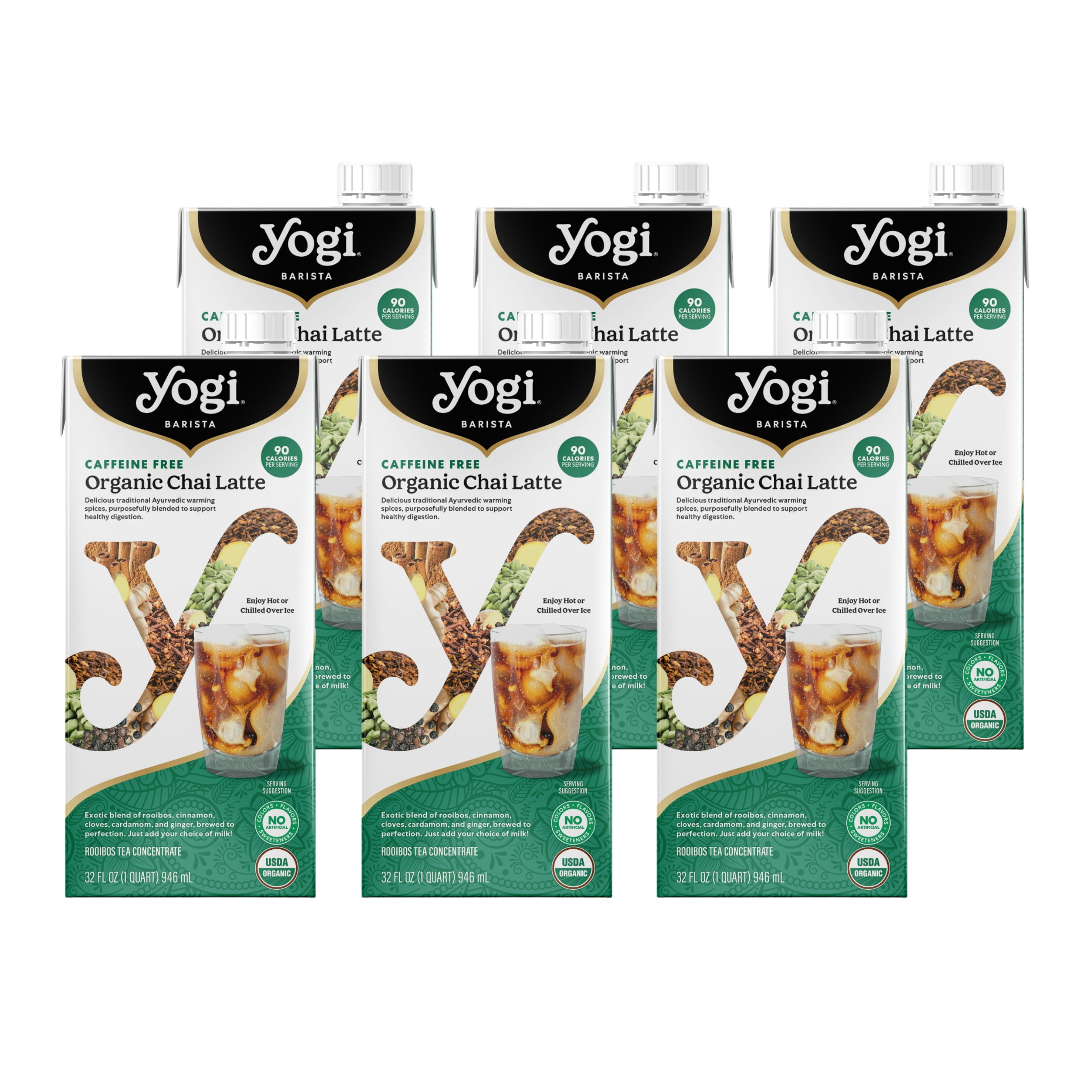 Yogi Barista Chai Latte Tea Concentrate, 32 oz, 6 Pack - Walmart.com