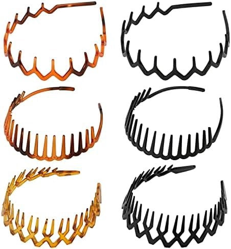 6 Pack Zig Zag Hair Comb Headbands for Women Plastic Hair Bands Hair ...