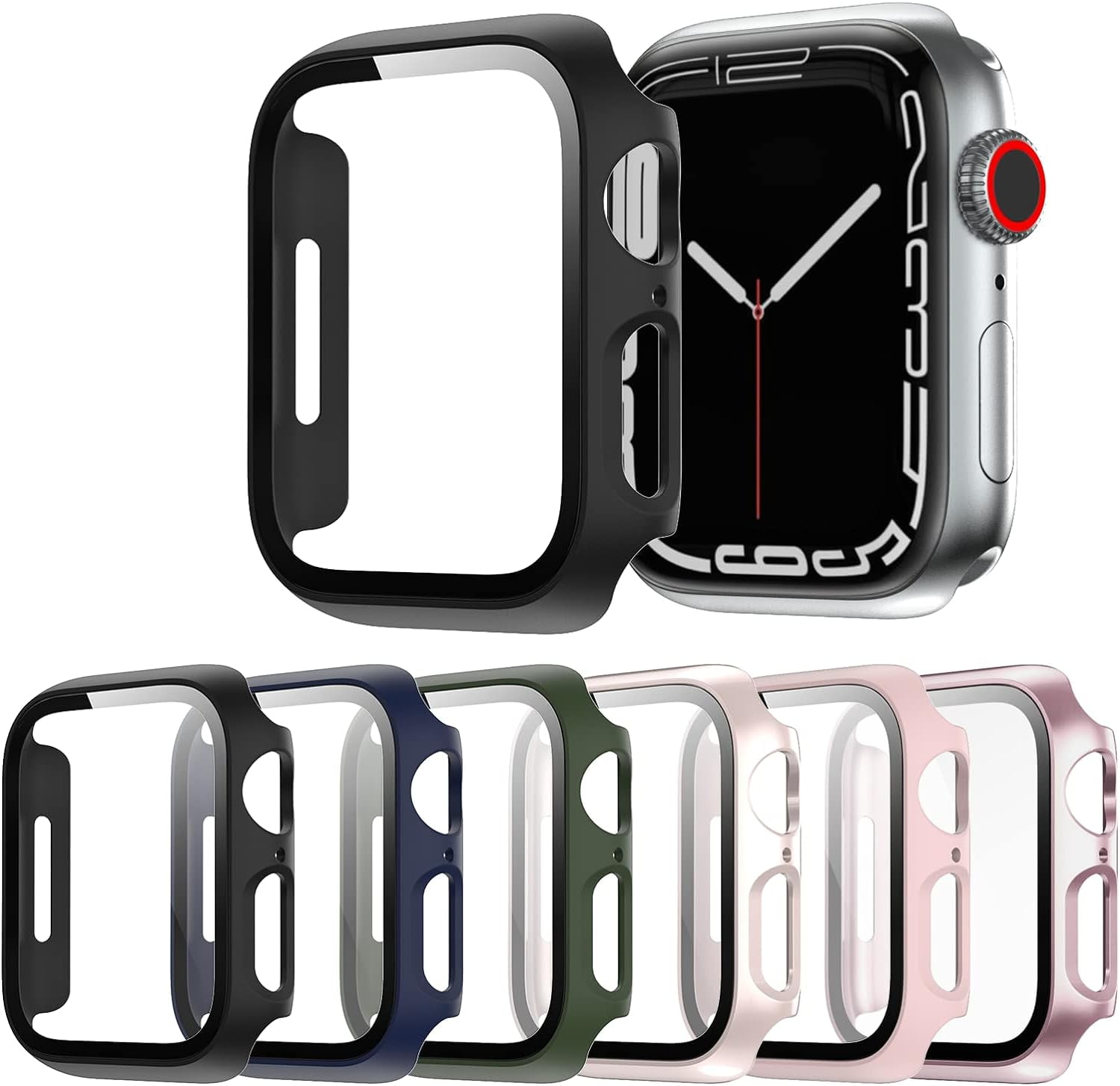 6 Pack case for Apple Watch Screen Protector SE(2023) SE(2022) SE(2021 ...