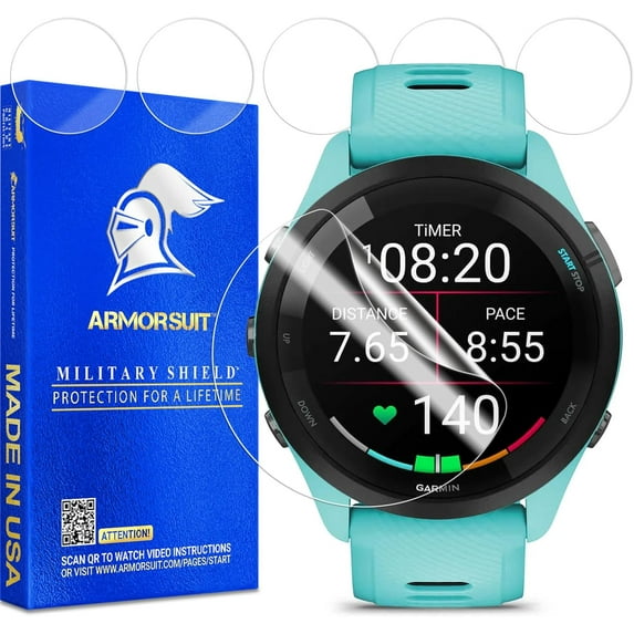 6 Pack for Garmin Forerunner 265 (46mm) Screen Protector MilitaryShield ...