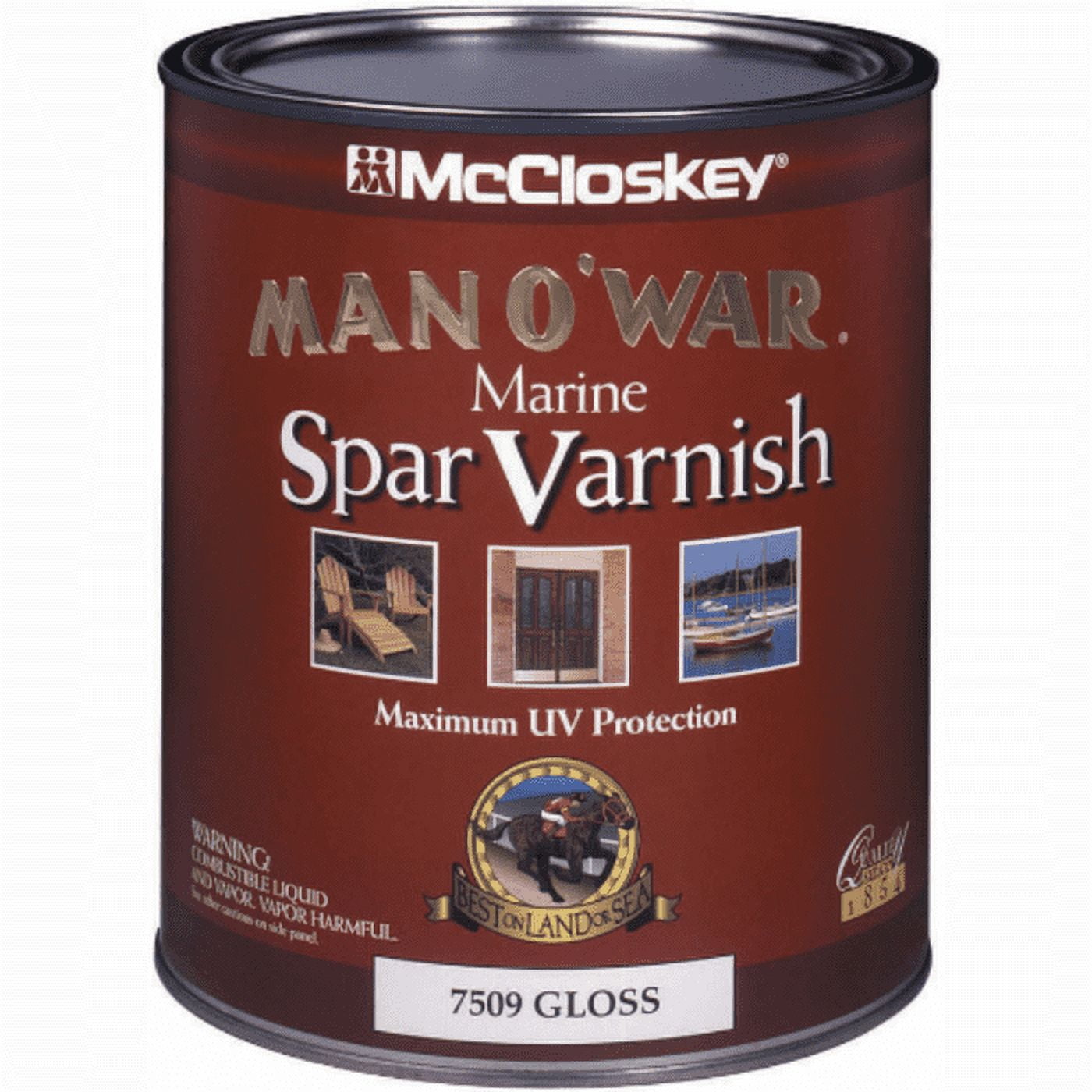 6-Pack of 1 gal McCloskey 7509 Clear Man O'war Marine Spar Varnish ...